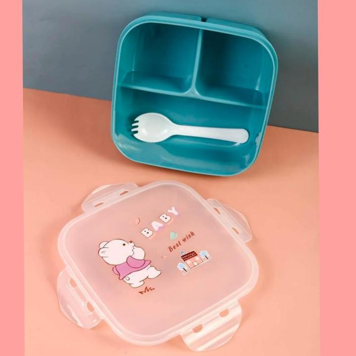1pc Cartoon Graphic Lunch Box With 1pc spoon | Daraz.lk