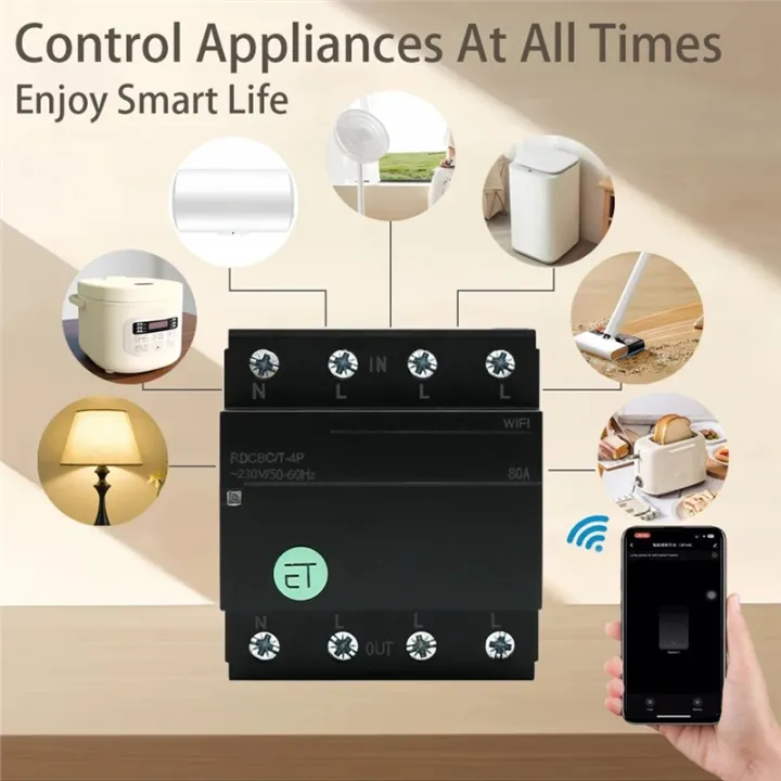 Tuya Circuit Breaker Smart Times Timer Relay Switch Voice Remote ...