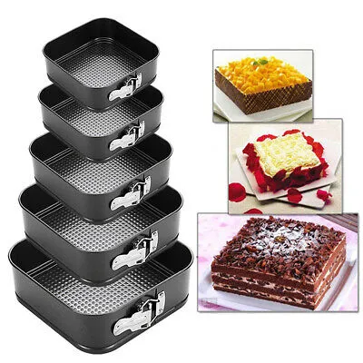 Non Stick Springform Cake Baking Mold Tray (Square Shape ) 5pcs with ...