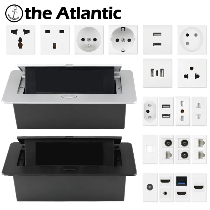 DIY Table Desktop Pop-Up Sockets Hidden EU FR AU US Plug Outlet With ...