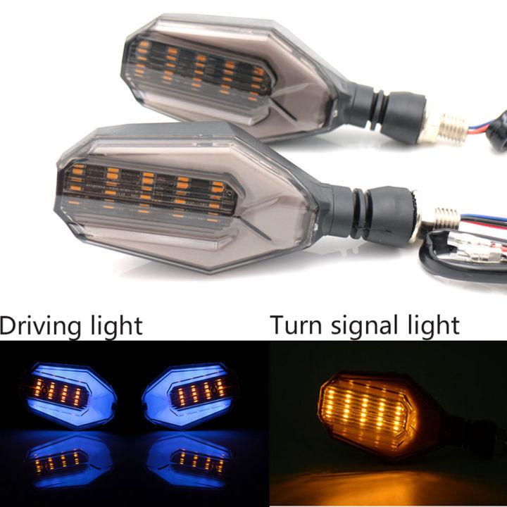 【Yellow Blue】 1x Motorcycle Turn Flasher Motor LED Light Honda Shadow ...