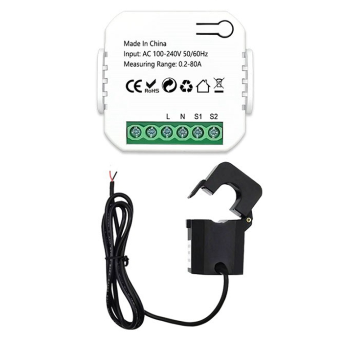 SRIWEN Tuya Smart Life ZigBee Energy Meter 80A with Current Transformer ...