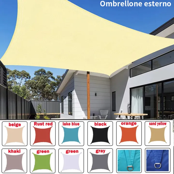 420D Polyester Shade Sail Waterproof Square Rectangle Garden Canopy ...