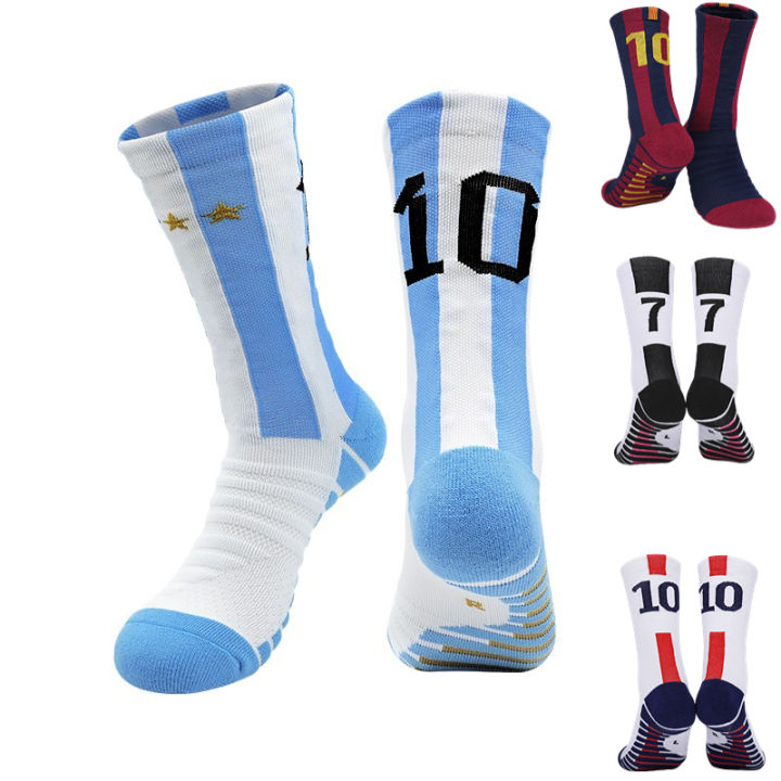 Soccer Number Blue White 10# 7# Socks Men Adult Football Sports Outdoor ...