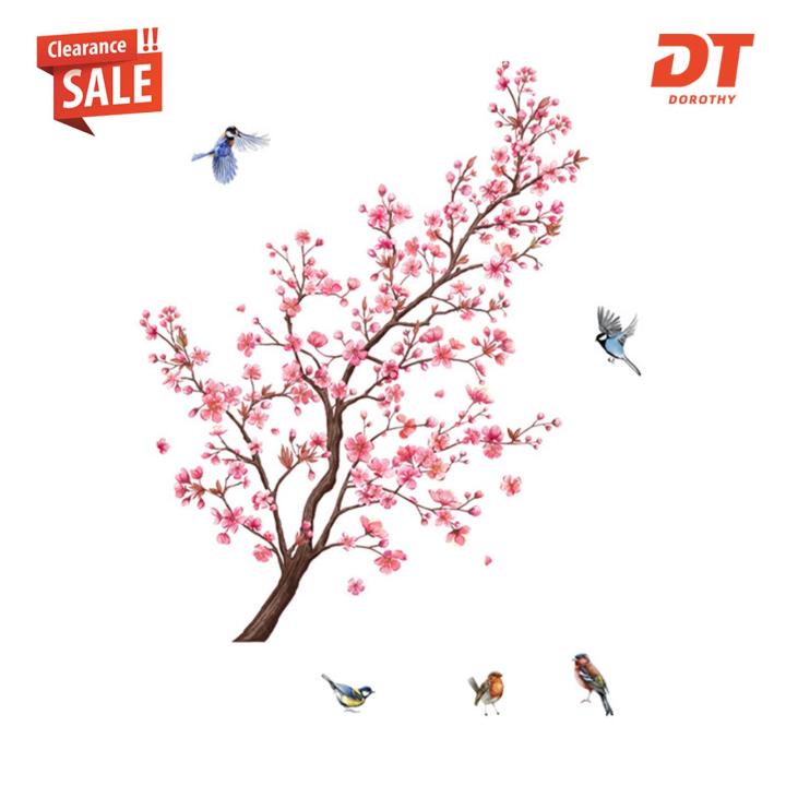 DT(Clearance price) Waterproof Wall Art Beautiful Flower Tree Wall ...