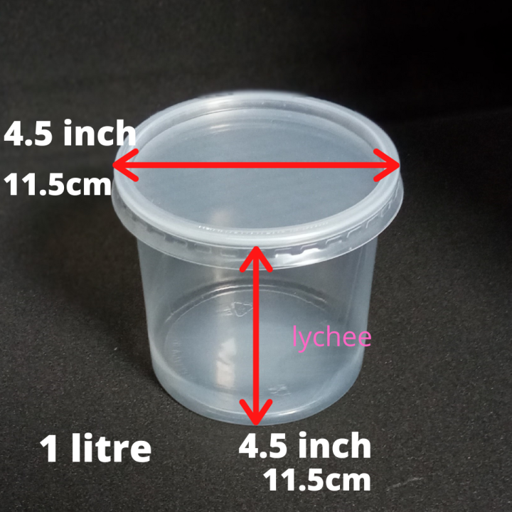 Curry Cup Plastic Container 1l Plastic Dessert Container with Lid 50 ...