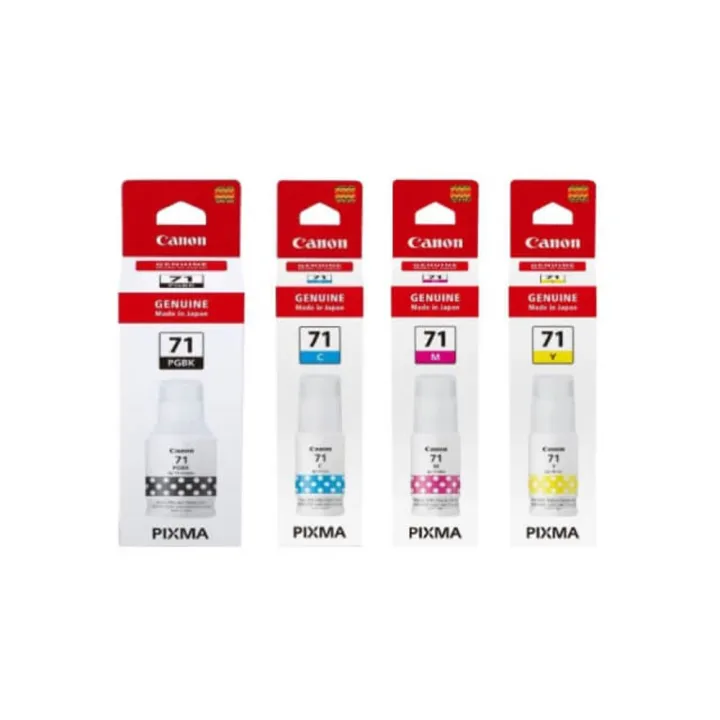 Canon GI‑71 Ink Bottle Set – Black 135 ml + Cyan, Magenta, Yellow 70 ml ...
