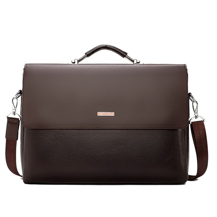 2022 New Men's bag Business Office briefcases Brand Leather Shoulder ...