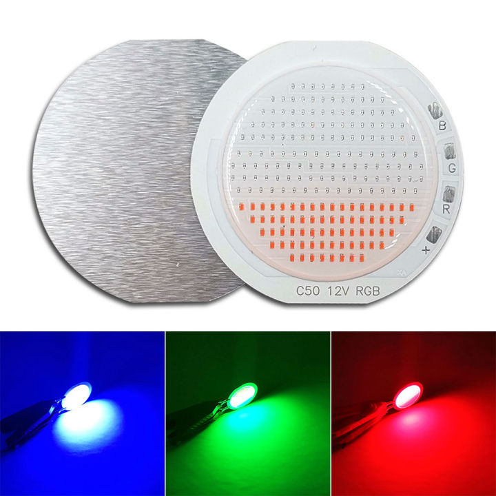 【TopazTrove】Arrival 50mm Rounded RGB COB LED 12V Bulb White Red Green ...