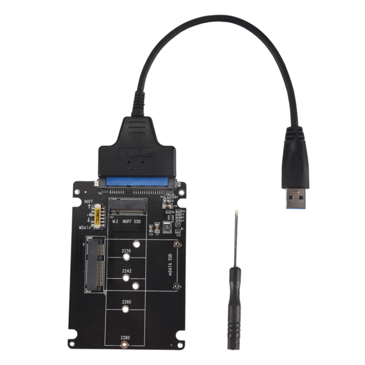 NAMUNY M.2 NGFF or MSATA to SATA 3.0 Adapter USB 3.0 to 2.5 SATA Hard ...