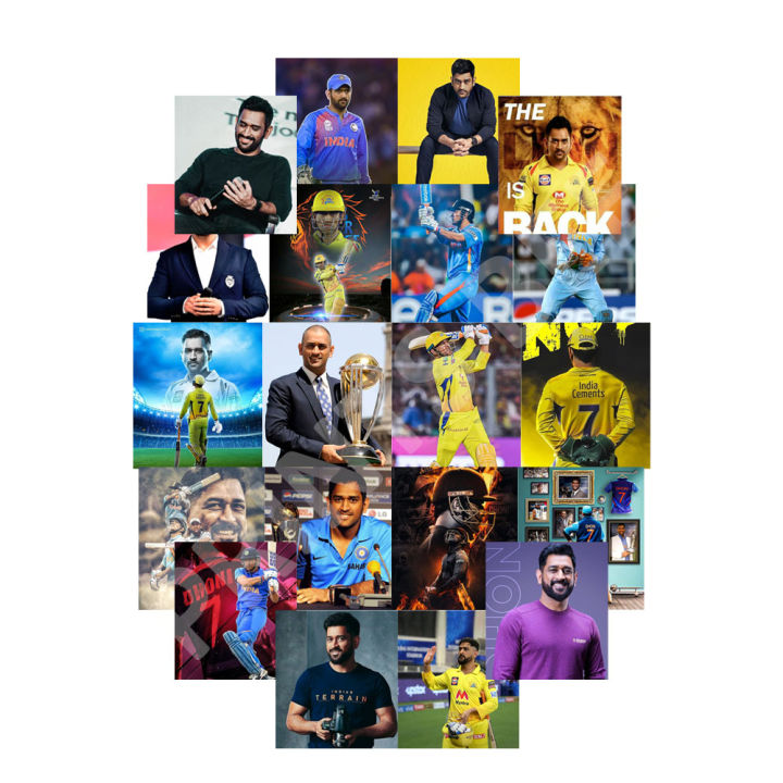 MS DHONI Cricket Player mahendra singh dhoni super star 20pcs Stickers ...