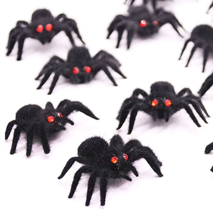Simulation Spider Ornaments Funny Halloween Plush Spider 3D Cartoon ...