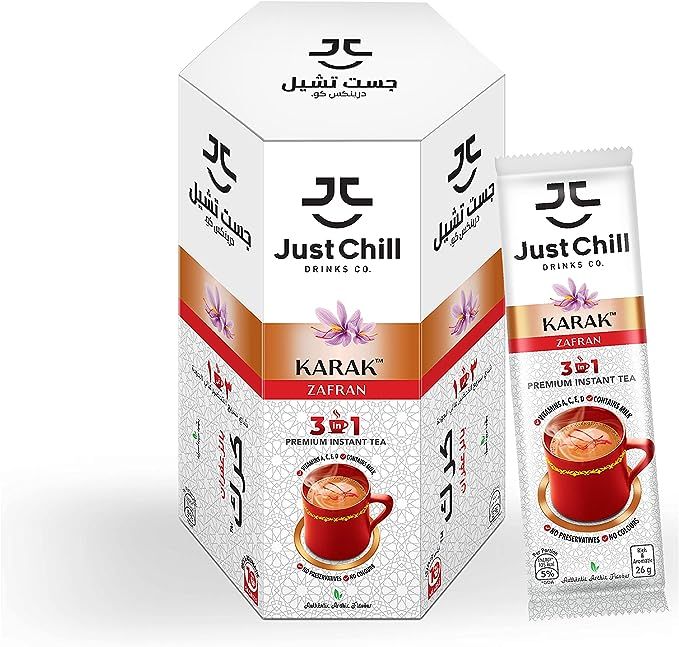 Just Chill Drinks Co. | Tea Premix | Karak Chai - Zafran, Multi Sachet ...