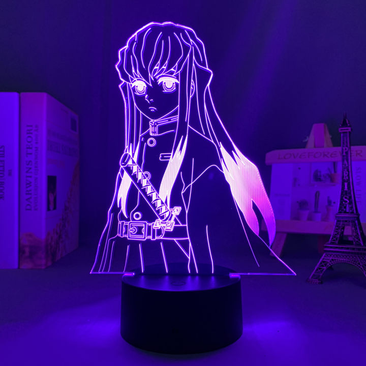 3d Night Lamp Led Anime Demon Slayer Muichiro Tokito For Child Bedroom ...