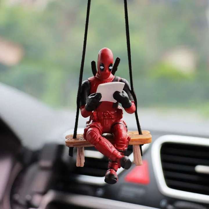 NEW Deadpool Car Rearview Mirror Pendant Cartoon Pvc Model Statue Decor ...