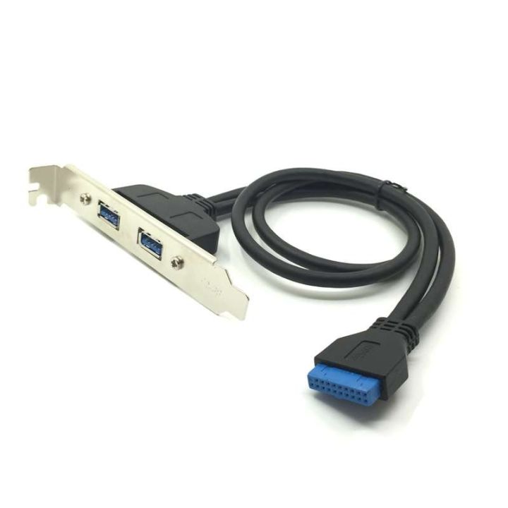 Dual Port USB Cable to Motherboard Mainboard 20pin Header Cable w/Rear ...