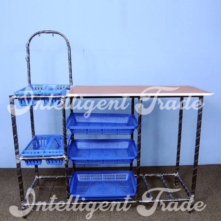 Gas Cooker Table Stand/cylinder Rack with Cutlery,Dishes and Vegetable ...