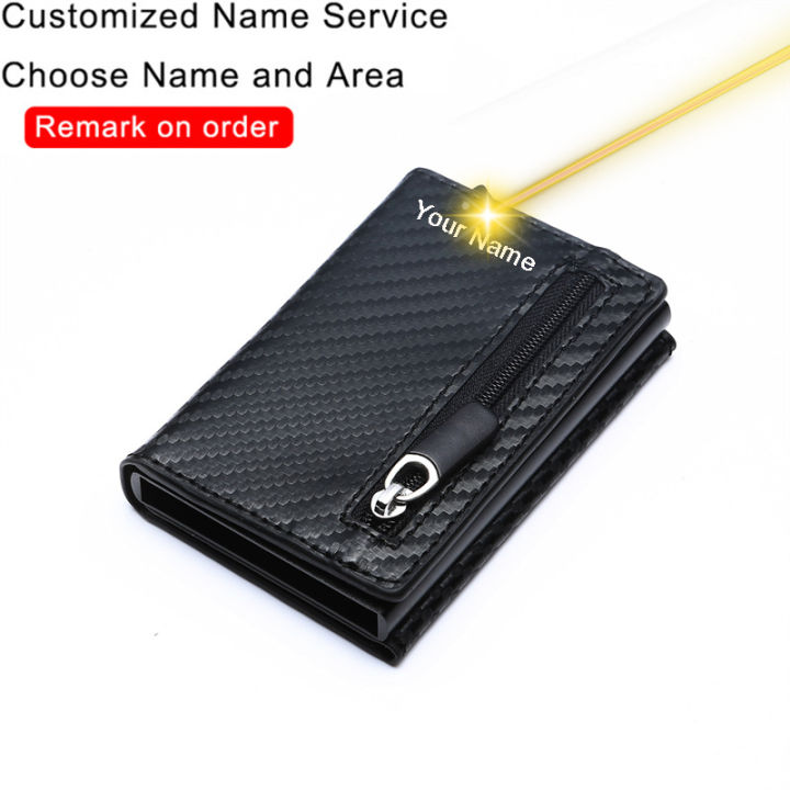 Customized Name Logo Wallet RFID Smart Wallet Credit Card Holder Metal ...