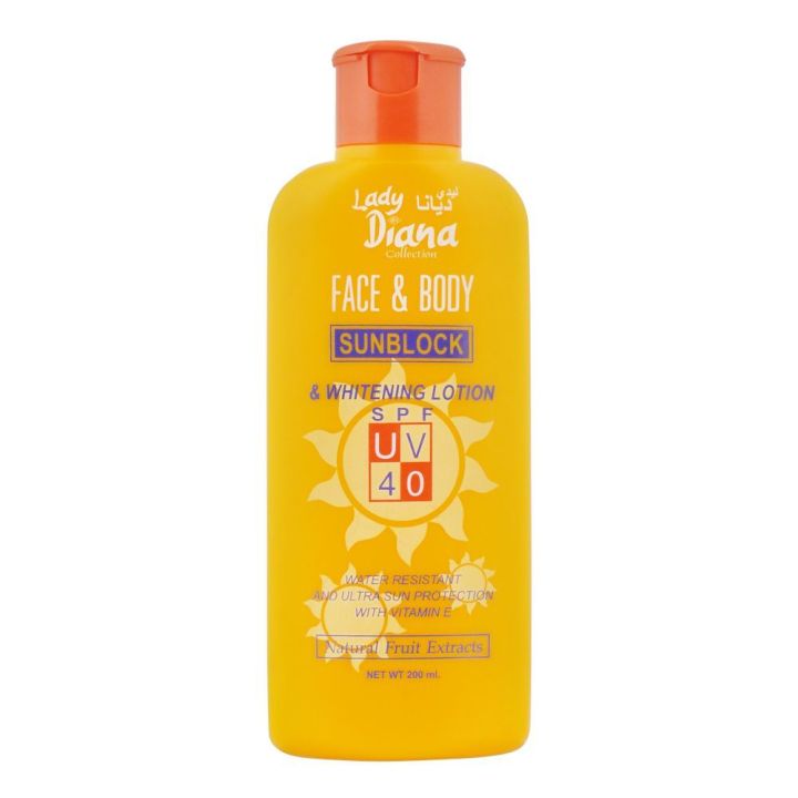 Lady Diana Face & Body Sunblock Lotion, SPF 40, 200ml | Daraz.lk