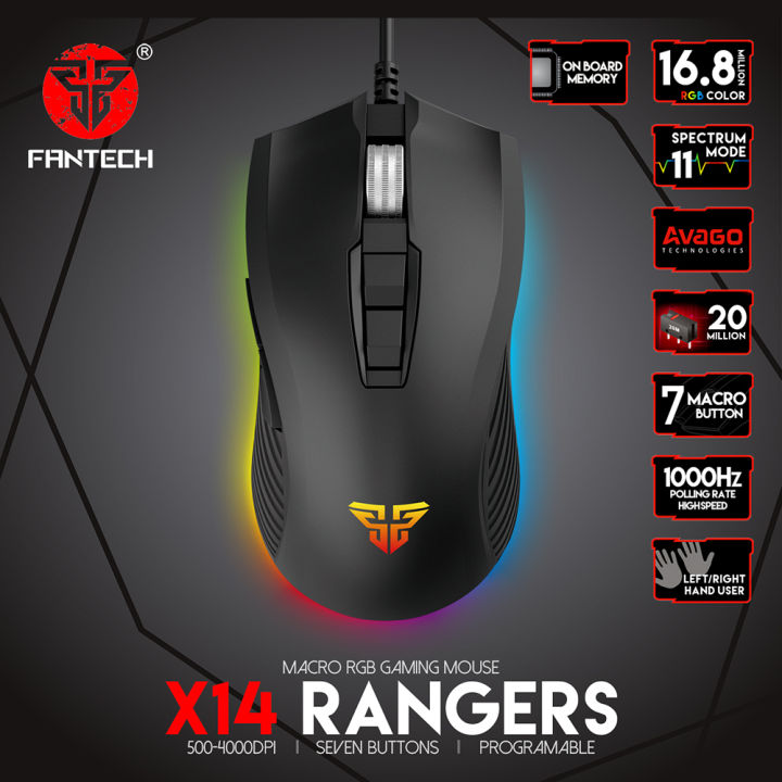 FANTECH X14 Ranger Macro RGB Gaming Mouse For Real Gamers | Daraz.lk