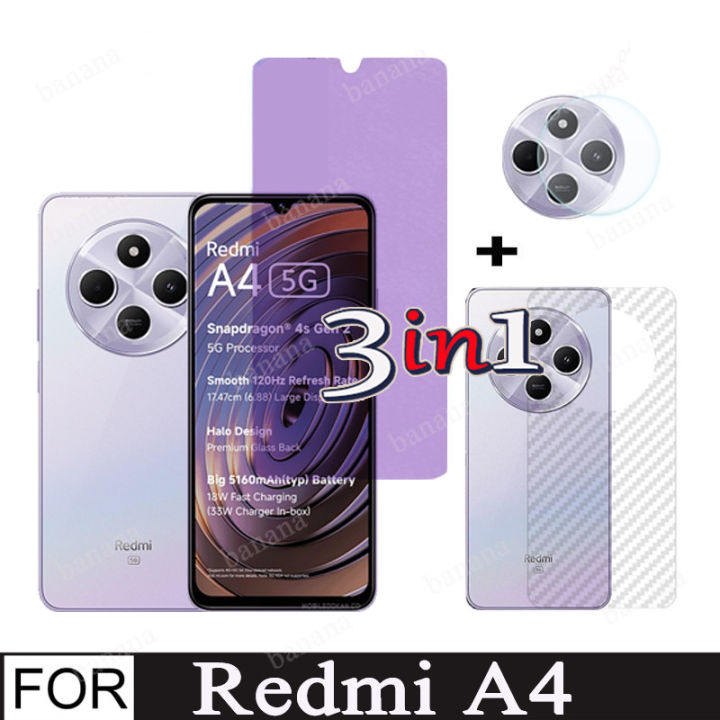Redmi A4 Tempered Glass For Redmi A3 Pro Redmi 14C 14R 3 in 1 Blue ...