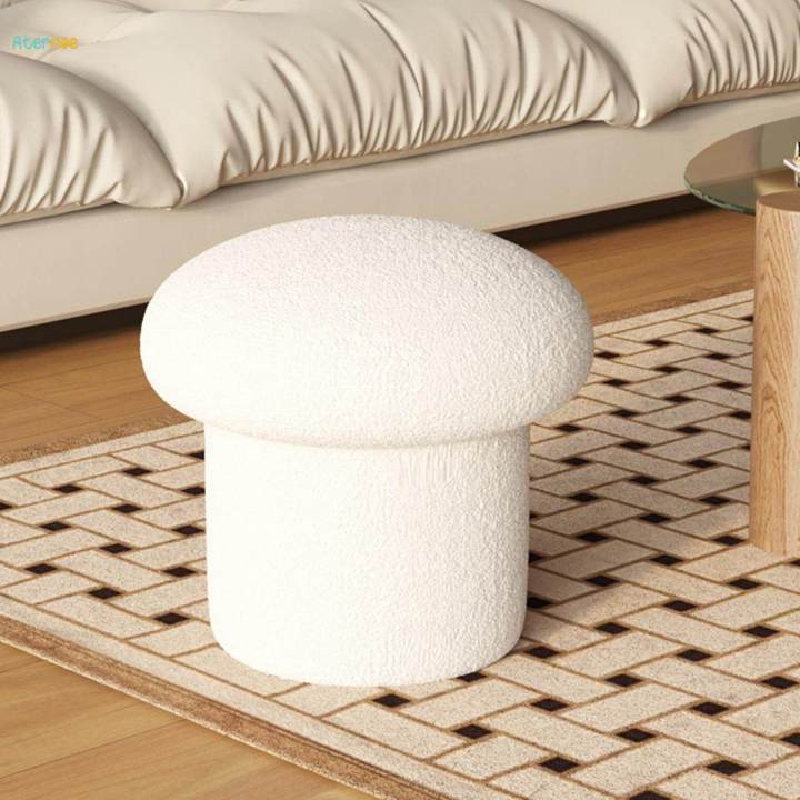 Round Footstool Decorative Stool Padded Seat Shoe Changing Stool ...