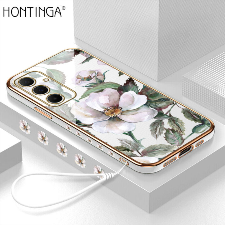 Hontinga for Samsung A35 5G A55 5G Back Cover With Free Strap Luxury 6D ...