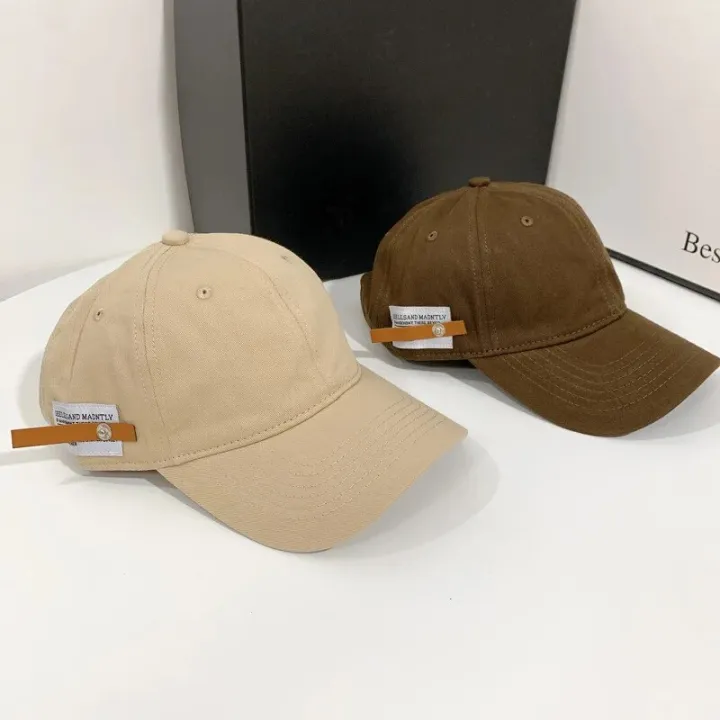 Retro Soft Cotton Baseball Caps For Men Women Leather Stitching ...