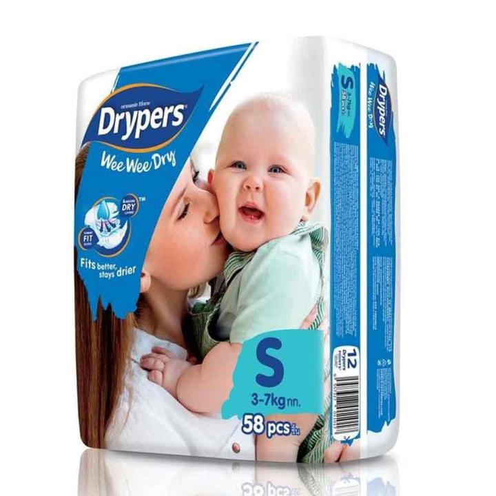 Drypers Wee Wee Dry Disposable Baby Diapers - Small - 58pcs | Daraz.lk