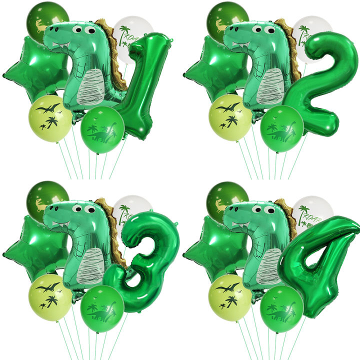 HOT Dinosaur Party Balloons 1 2 3 Years Dinosaur Birthday Party Number ...