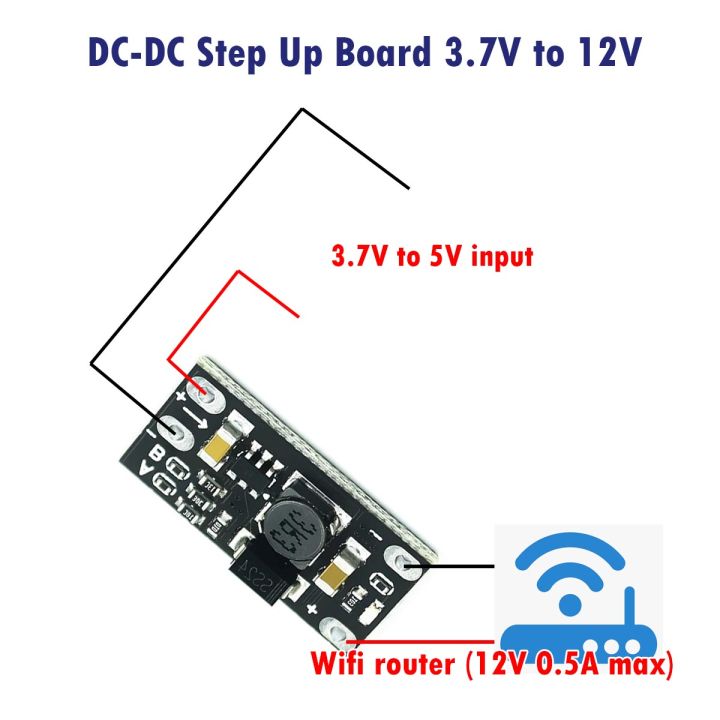 Mini DC-DC Boost Step Up 12V Converter 3.7V 5V 9V to 12V Voltage ...