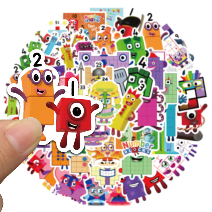 52pcs Cute Funny Cartoon Anime Numberblocks Kids Stickers For Laptop ...