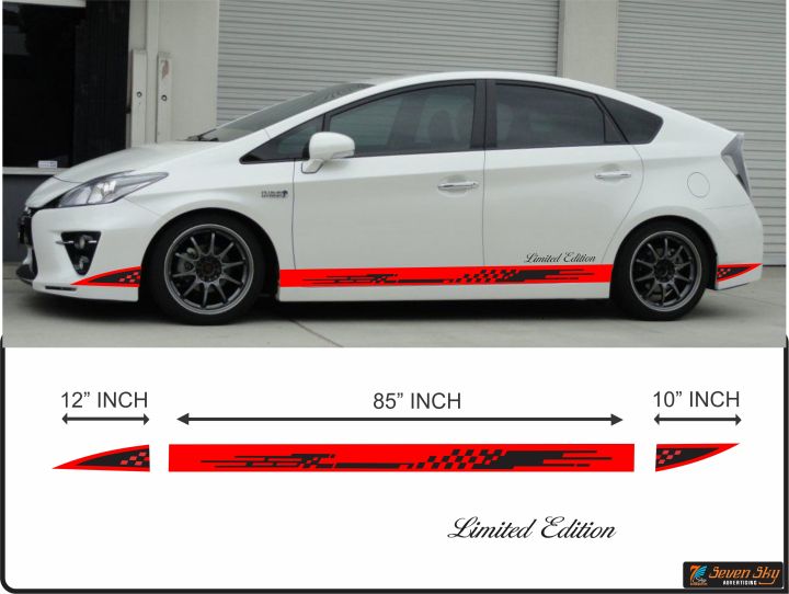 Prius Car Side Body Stickers Long Stripe Aqua WagonR Hybrid Car High ...