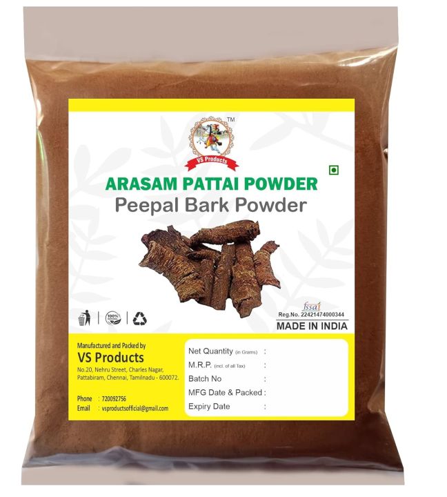 VS Products Arasam pattai, 150g, Sacred Fig powder, Peepal Tree Bark ...
