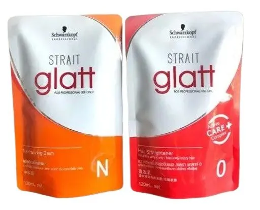 SCHWARZKOPF Strait GLATT Salon Pack Straightener CREAM 120 x 2 = 240ML ...