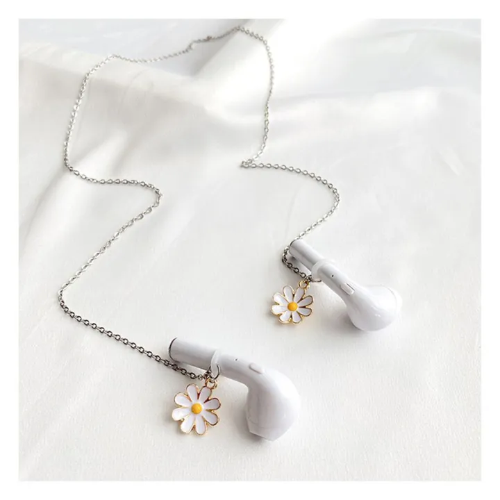 Anti-Lost Chain Daisies Headphone Chains Strap Women Wireless Earphones ...