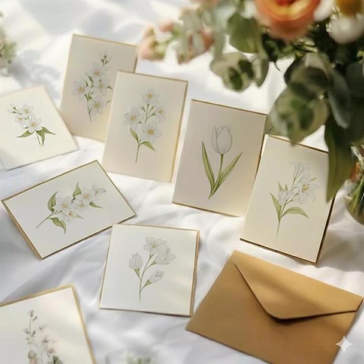 Greeting Cards, Beautiful Watercolor Wildflower Blank Note Cards ...