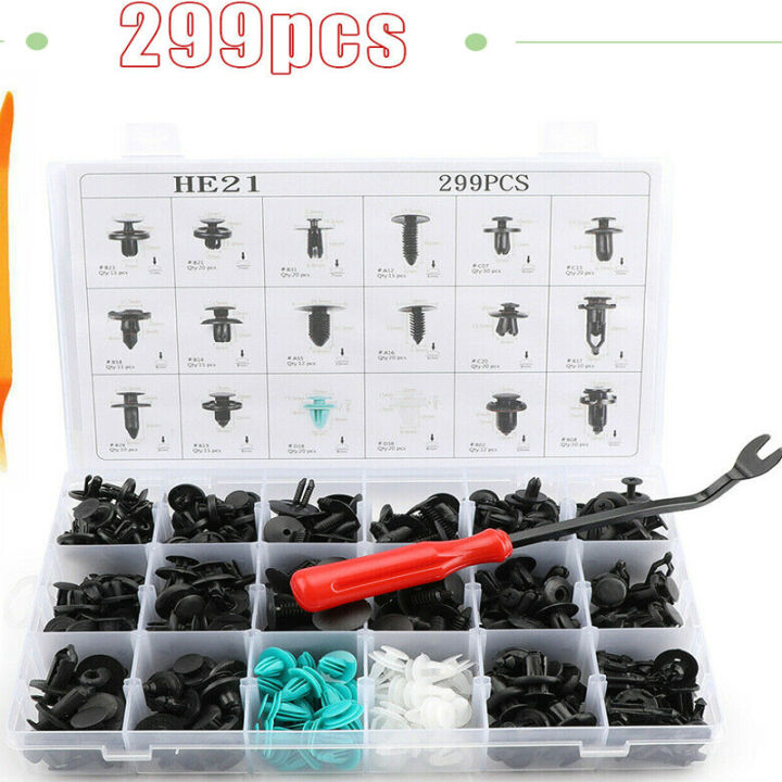 299 Clips Car Body Retainer Push Pin Fastener Trim Panel Moulding ...