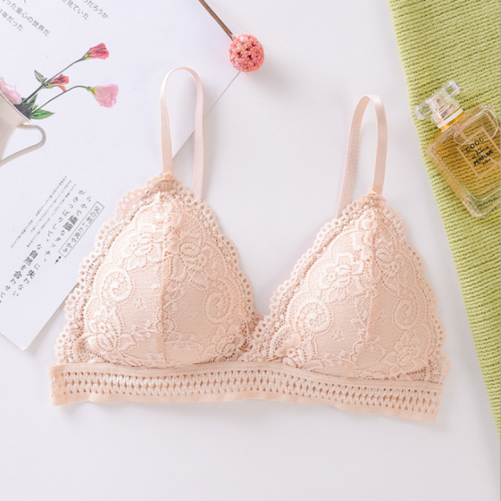 Small chest support Lace bra Stylish Gathered Breathable Back ...