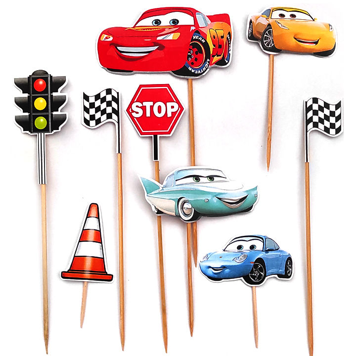 9Pcs Macqueen Cars Cake Toppers Cars Cup Cake Decoration Cake Topper ...