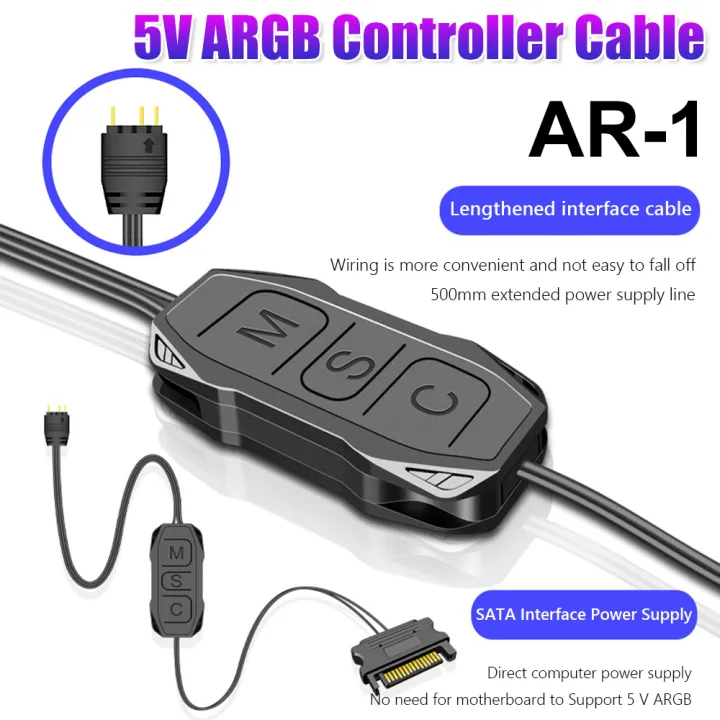 COOLMOON AR-1 RGB Controller Cable ARGB Mini Control HUB Adapter ...