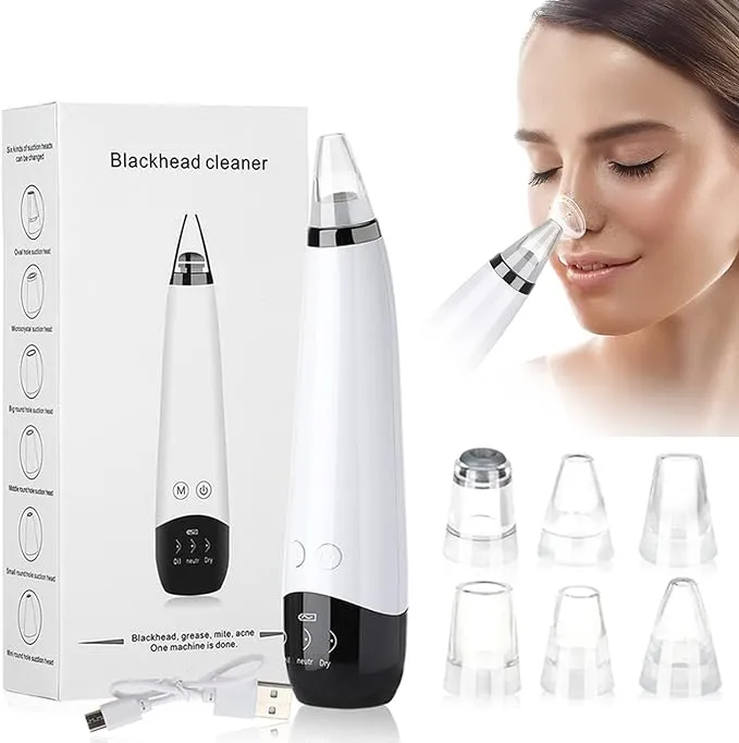 6 in 1 Derma Suction Blackhead Removal Machine| Rechargeable Vacuum ...