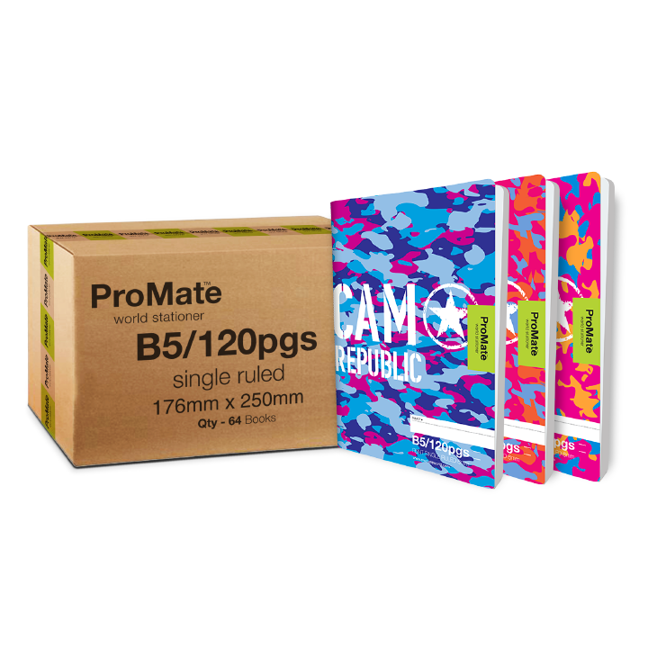 ProMate B5 Single Ruled 120 Pages Books - 64 PCS Box | Daraz.lk