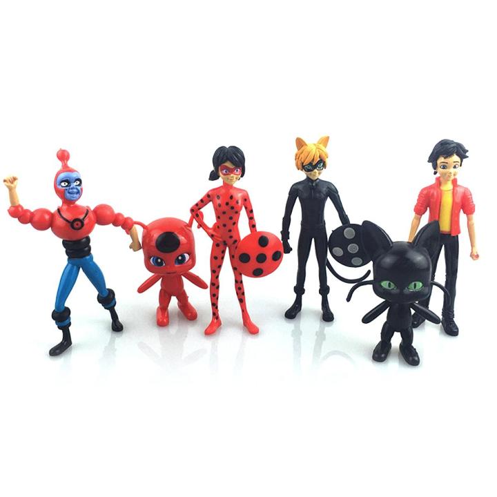 NYT 6Pcs Miraculous Ladybug Pvc Lady Bug Figures Toys | Daraz.lk