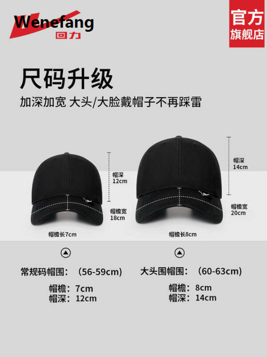 Wenefang Warrior big head circumference baseball cap mens sports new ...