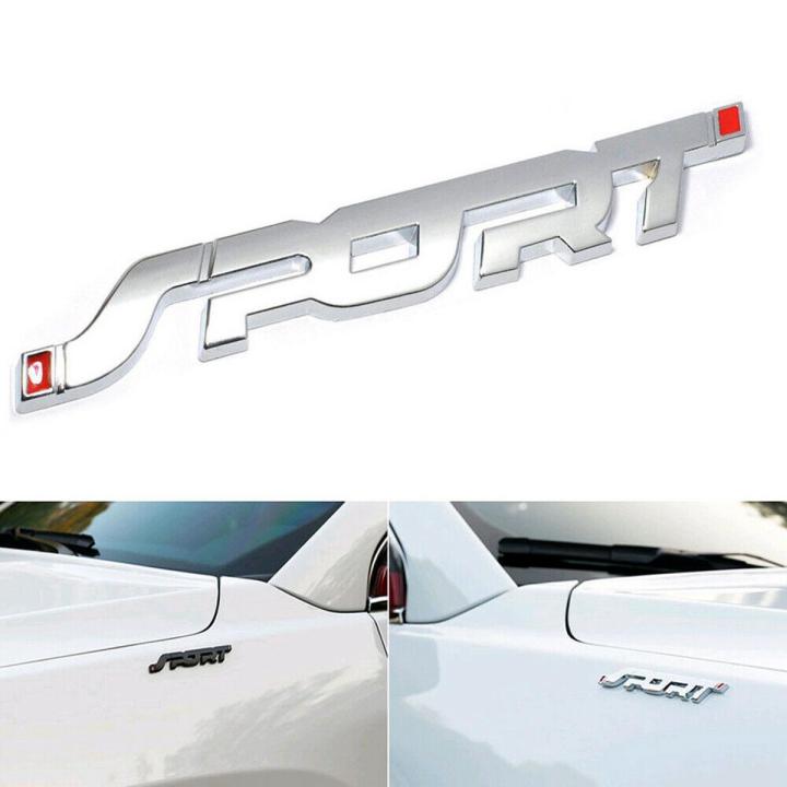 SPORT Logo Emblem Car Trunk Fender Badge Sticker Metal Decal Silver ...
