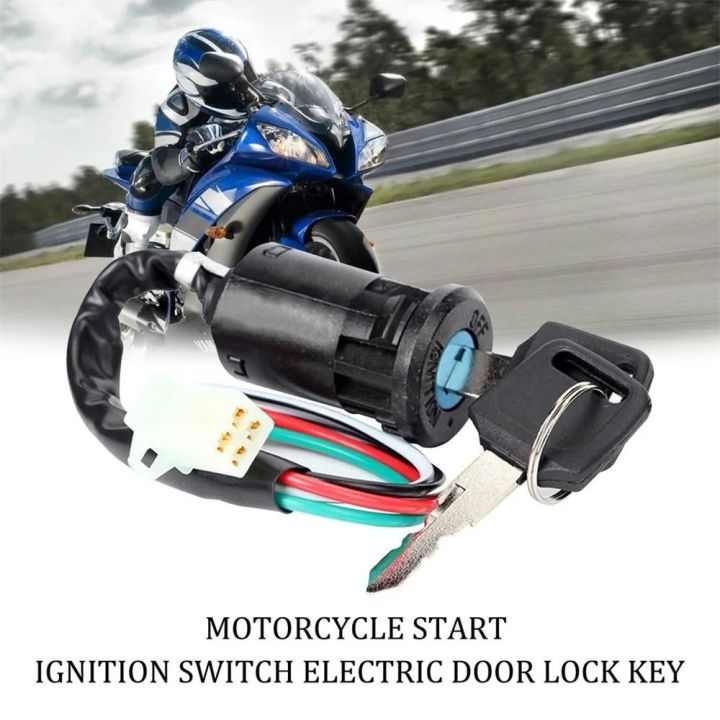 Universal Male Plugs Motorcycle Ignition Switch 2 Keys Power Lock ATV ...