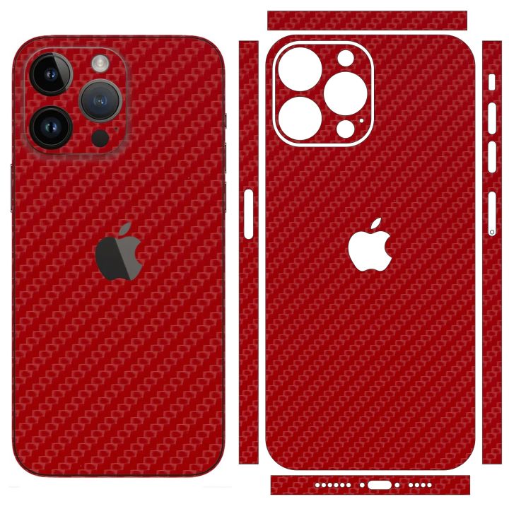 【Tento】For Apple iPhone 15 Pro and 15 Pro Max Carbon Vinyl Mobile Skin ...