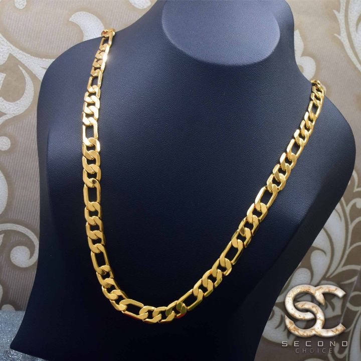 Gold Plated 24Inch Long 10MM Lara Chain for Gents Free Gift Box | Daraz.lk