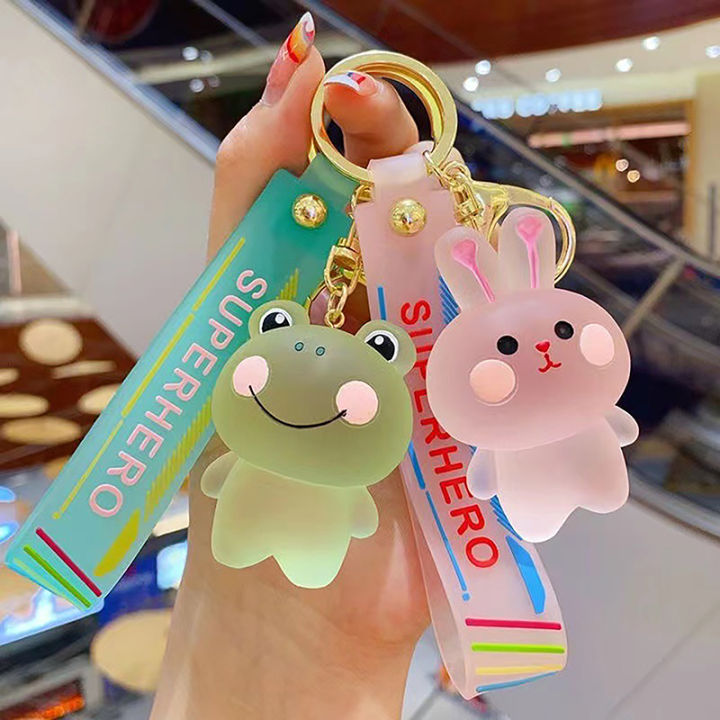 Cartoon Series Crystal Blush Animal Key Chain Trendy Chick Bear Rabbit ...